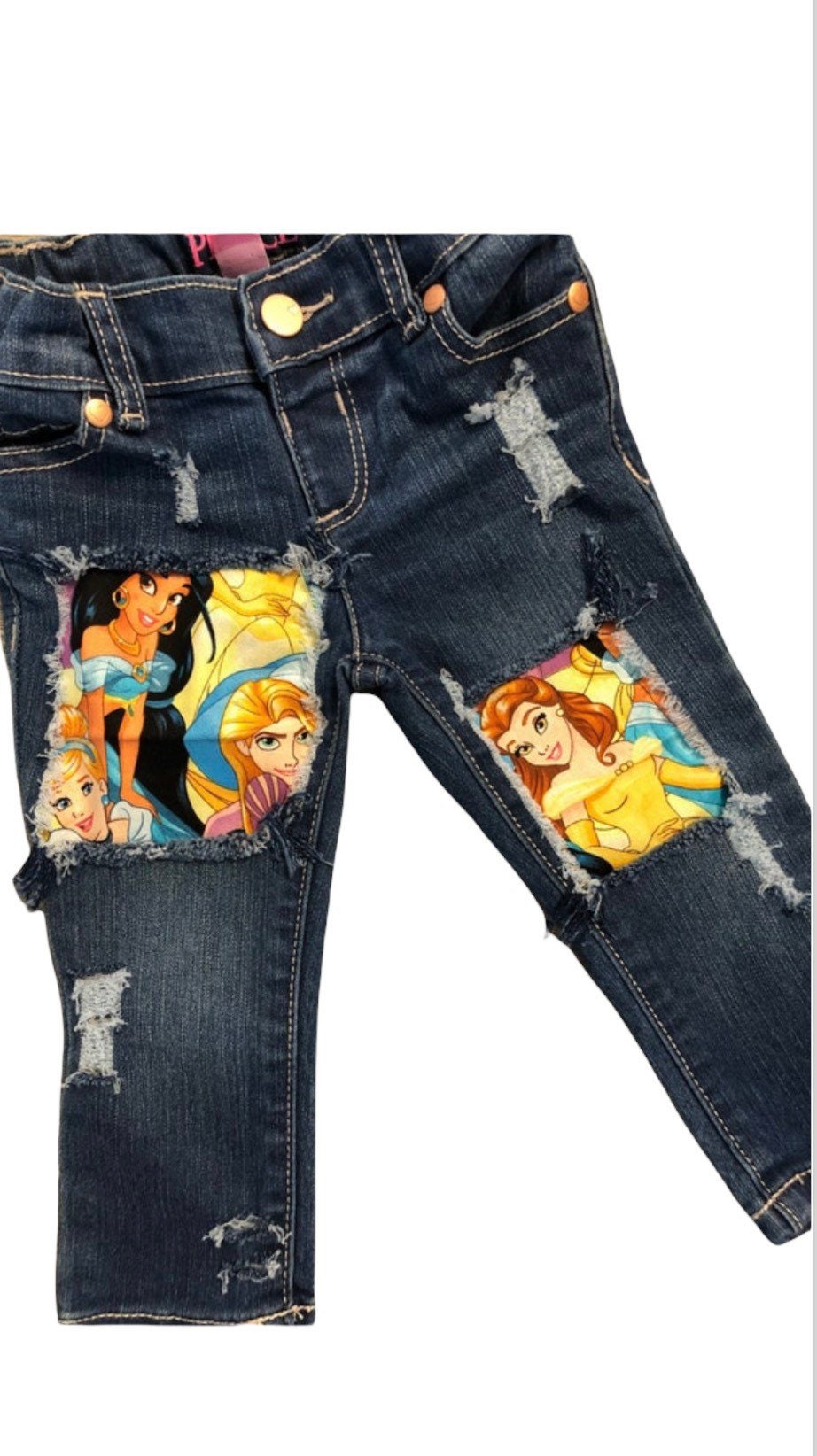 Princess Birthday Jeans Jasmine Rapunzel Cinderella Belle Beauty and ...