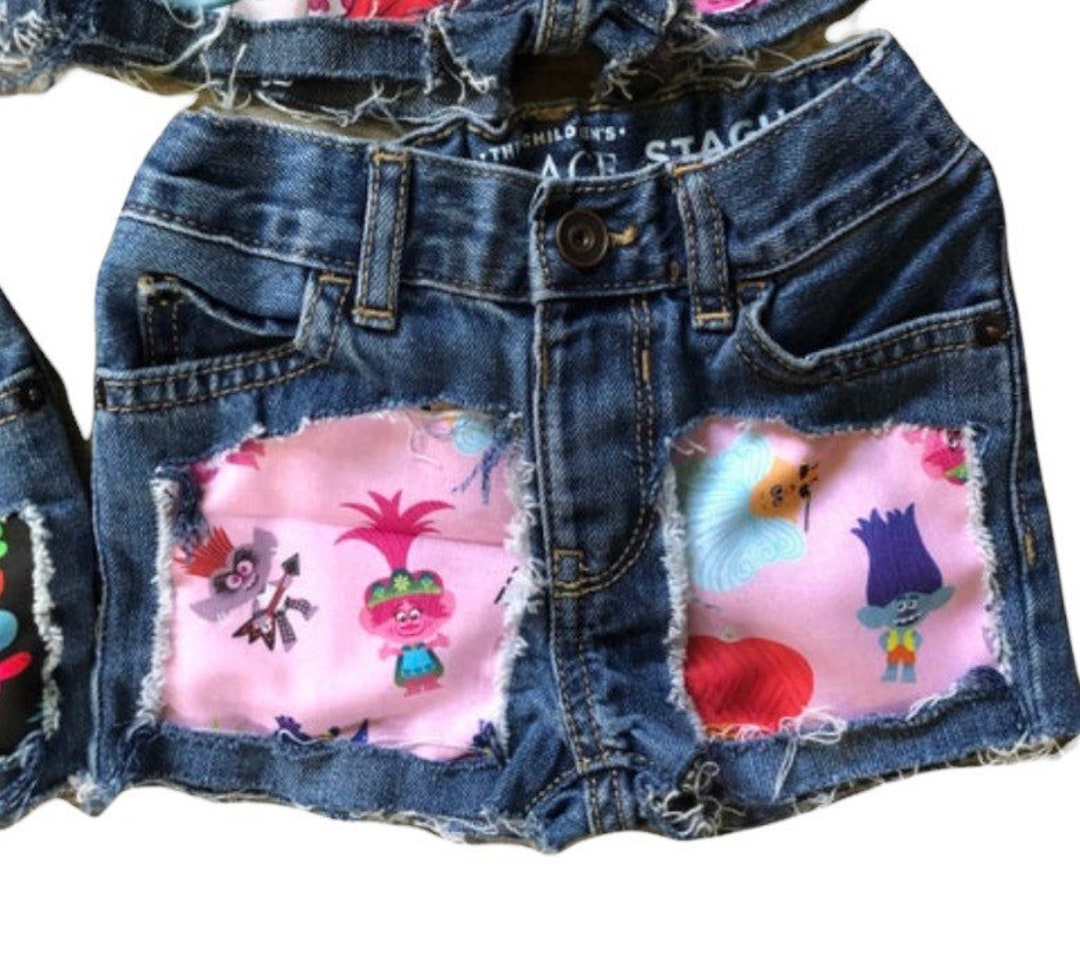 Trolls Poppy Shorts New Movie Cut Offs Girls Birthday - Etsy