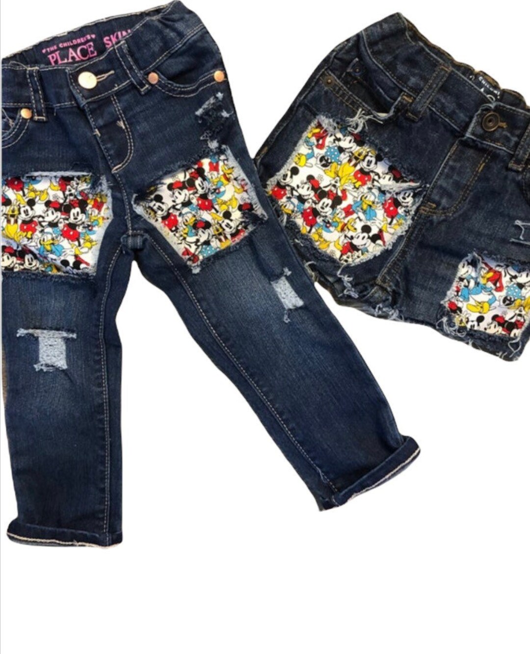 Minnie Mouse Mickey Pluto Goofy Skinny Jeans/shorts - Etsy