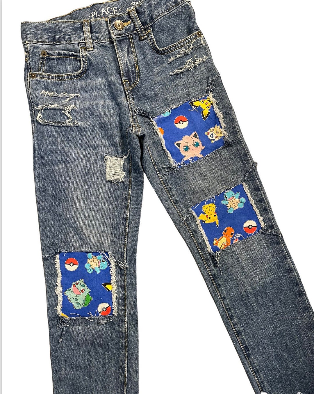 Pokémon Jeans Distressed Rips Birthday Pokémon - Etsy