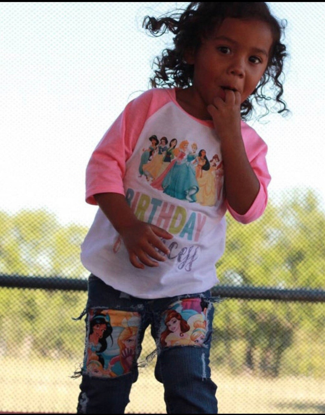 Princess Birthday Jeans Jasmine Rapunzel Cinderella Belle Beauty and ...