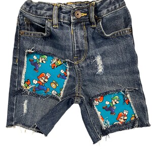 Super Mario Birthday Shorts Mario Luigi Denim Cut Offs - Etsy