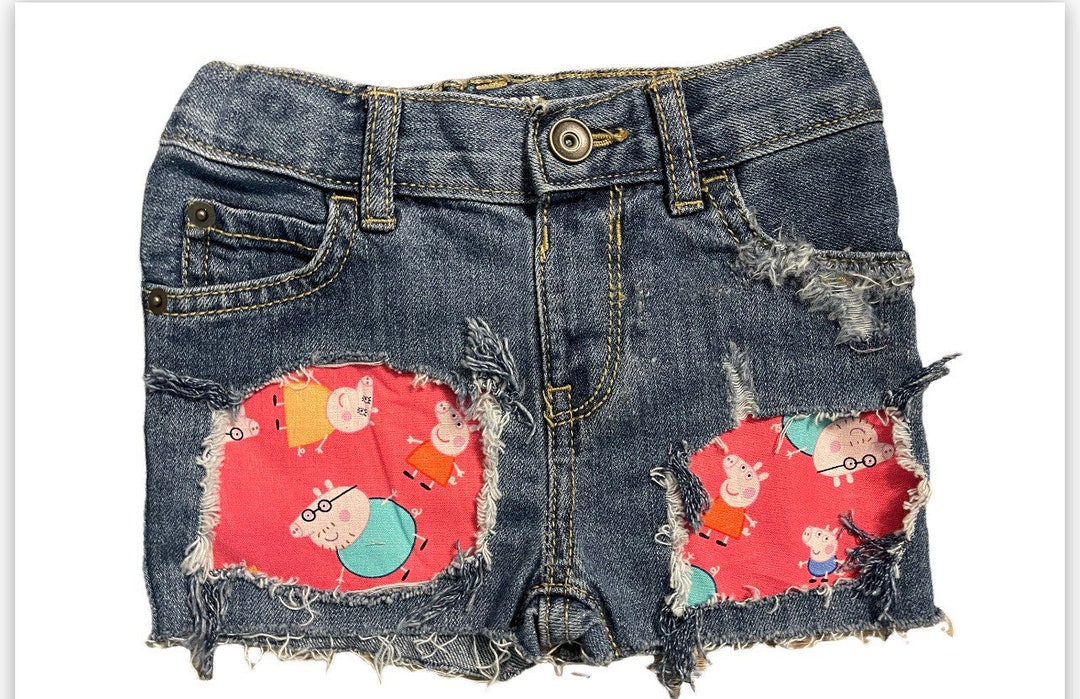 Peppa Pig Shorts Peppa Pig Birthday Outfit Denim Jean Cut Offs - Etsy