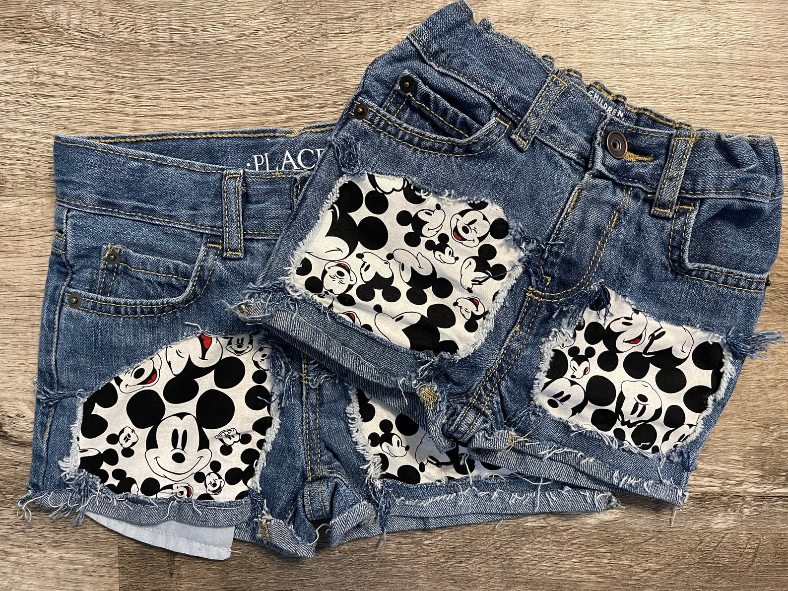 Mickey Mouse Birthday Shorts Ripped Distressed made from | Etsy