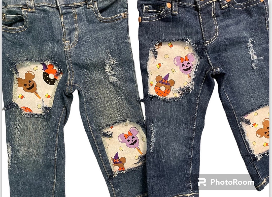Mickey Mouse Minnie Distressed Jeans Mickey Mouse Birthday - Etsy