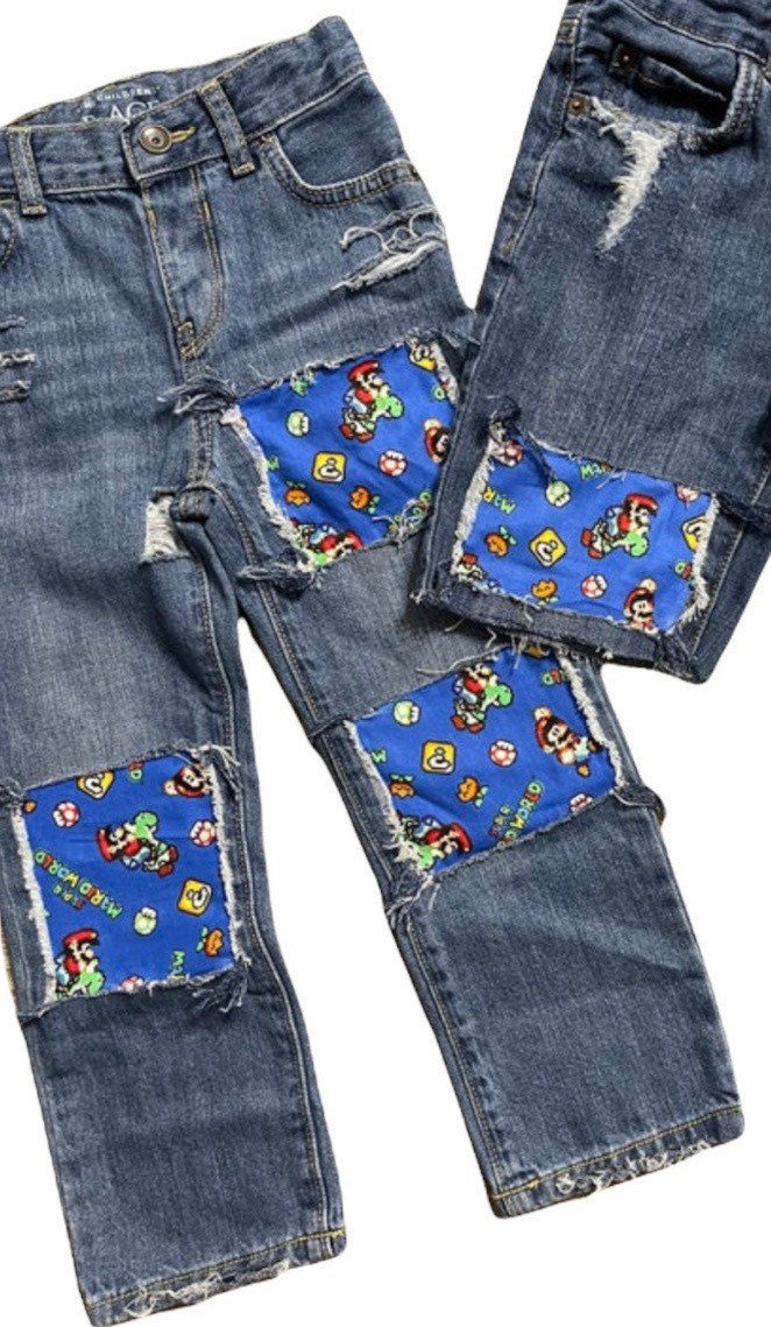 Super Mario Birthday Jeans//shorts Mario Brothers Boys Made | Etsy