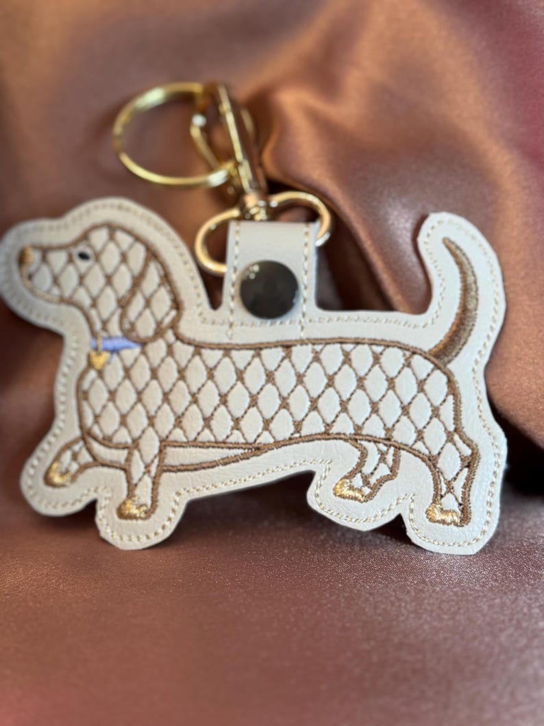 Dachshund Dog Bag Charm: Faux Leather Keychain, Dachshund Lover Gifts ...
