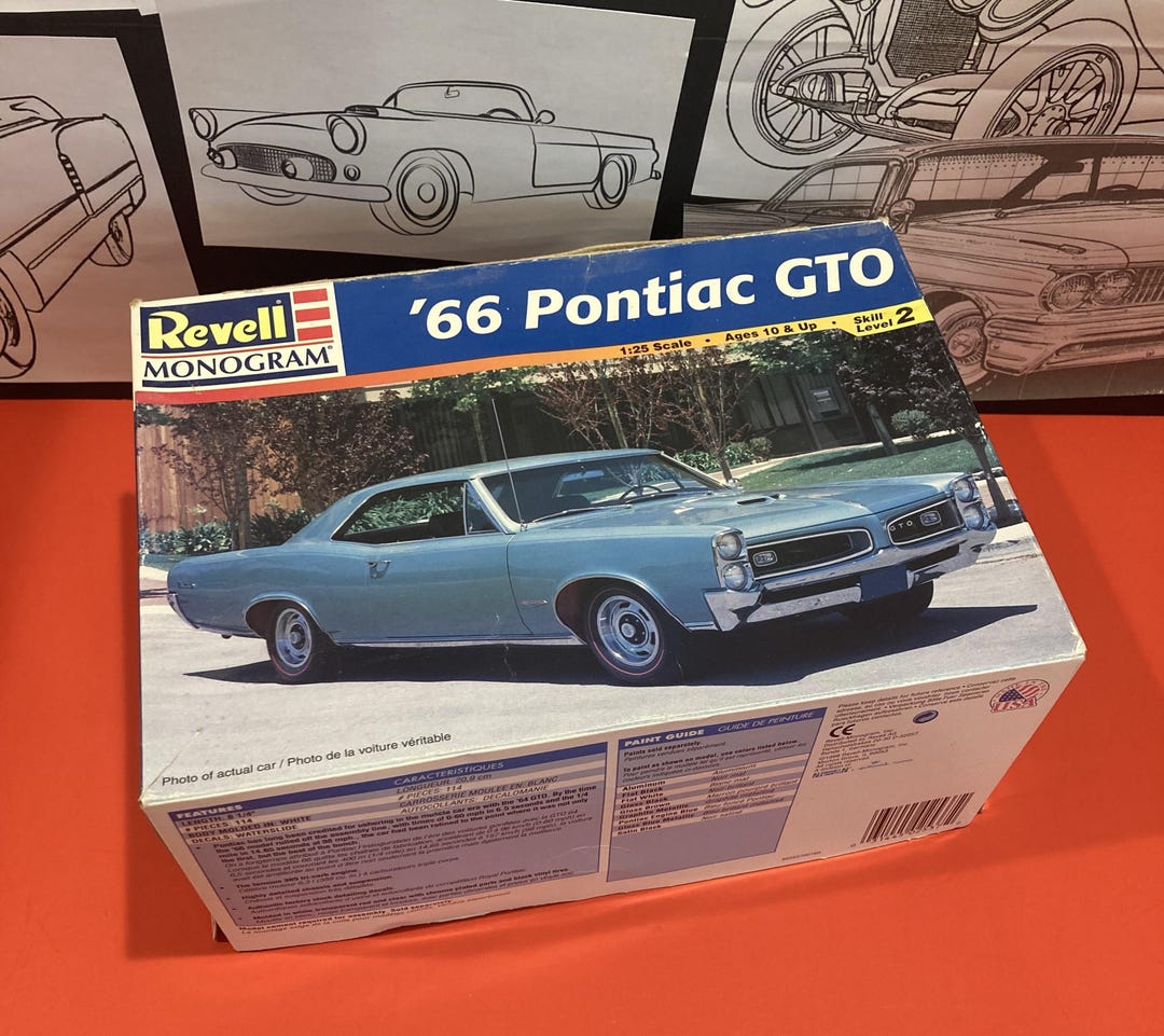 1966 PONTIAC GTO 1/25 Scale Unbuilt Plastic Model Kit From Revell ...