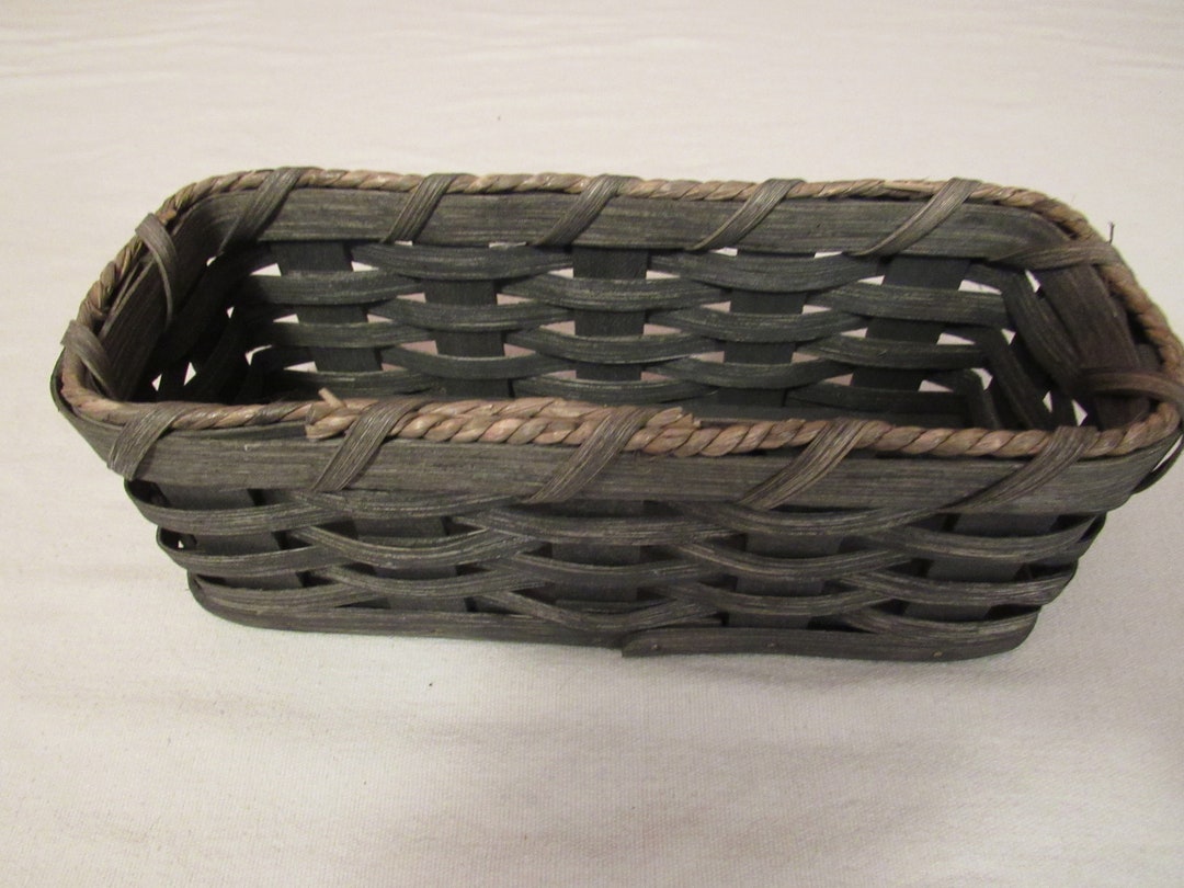 Handmade Green Wicker Basket - Etsy
