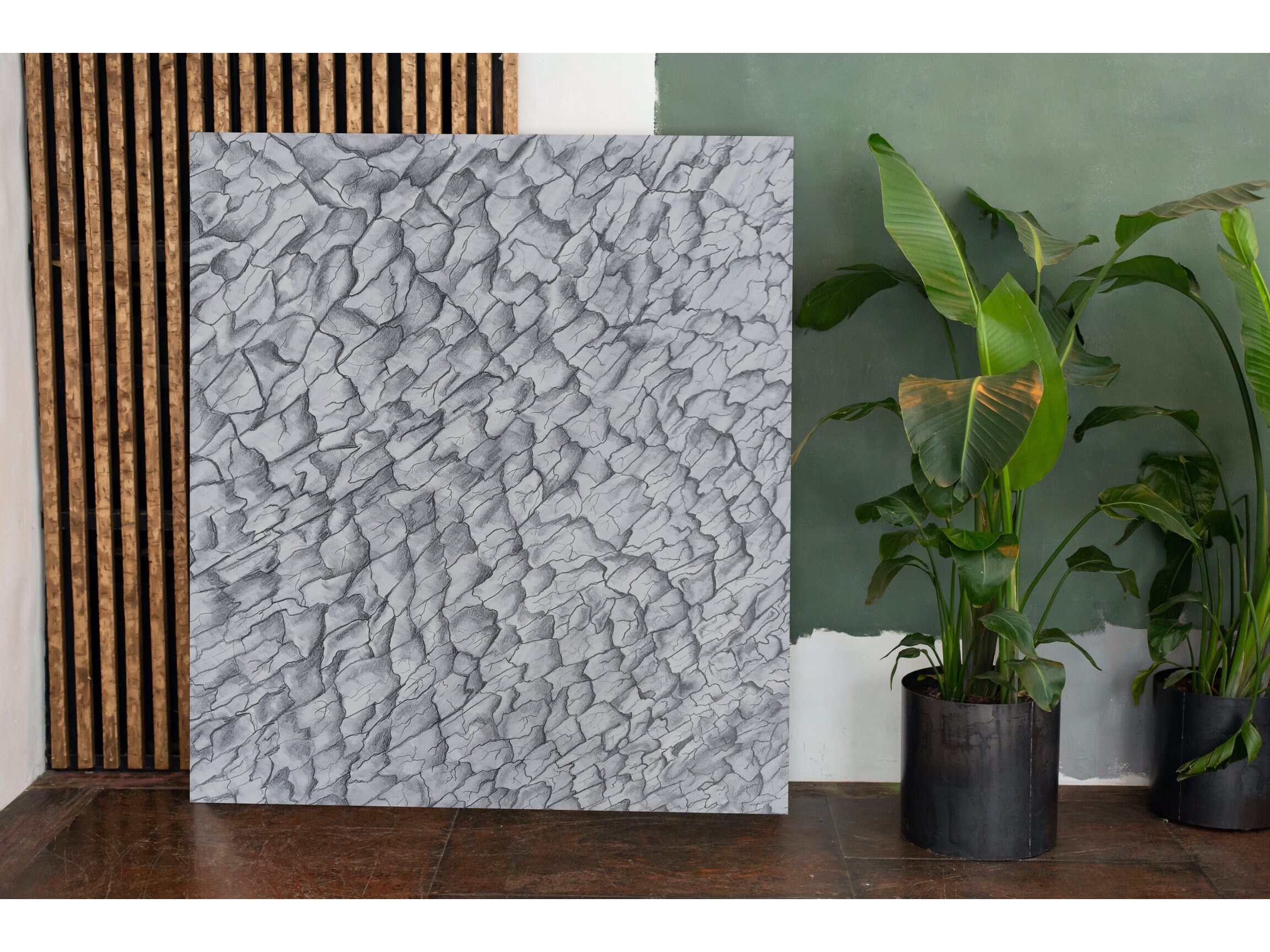 Detailed Graphite Texture Drawing of Tree Bark - Original 18x18 Drawing ...