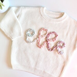 Custom Embroidered Name Sweater, Toddler Sweater, Embroidered Name ...