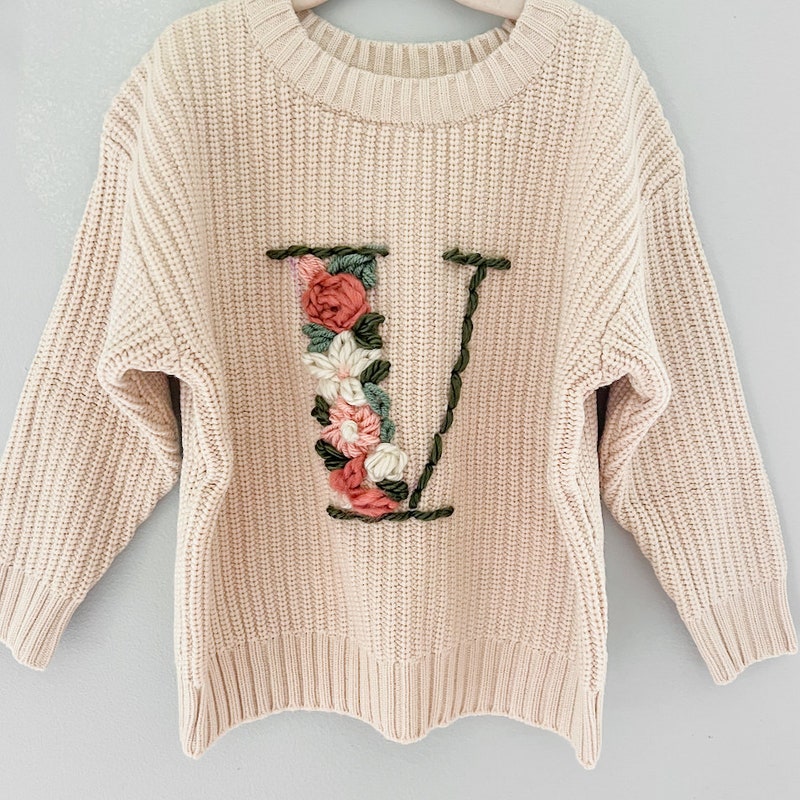 Embroidered Sweater - Etsy