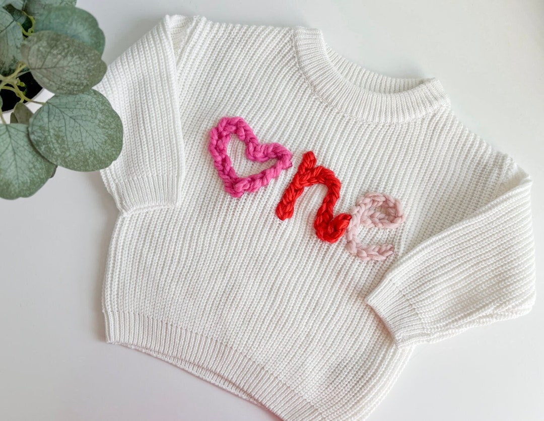 Baby Valentines Day Sweater, First Birthday Sweater, Valentines ...