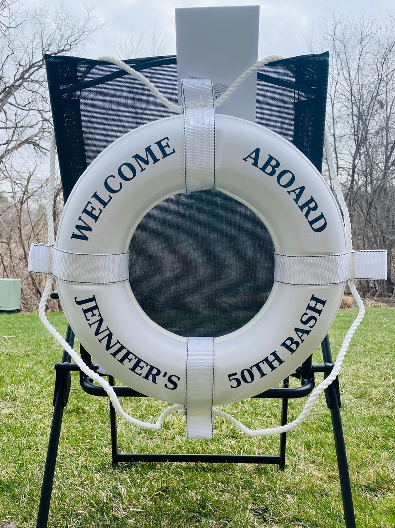 Decorative Life Ring Welcome Aboard - Decorative 4 Sided | Custom Pool ...