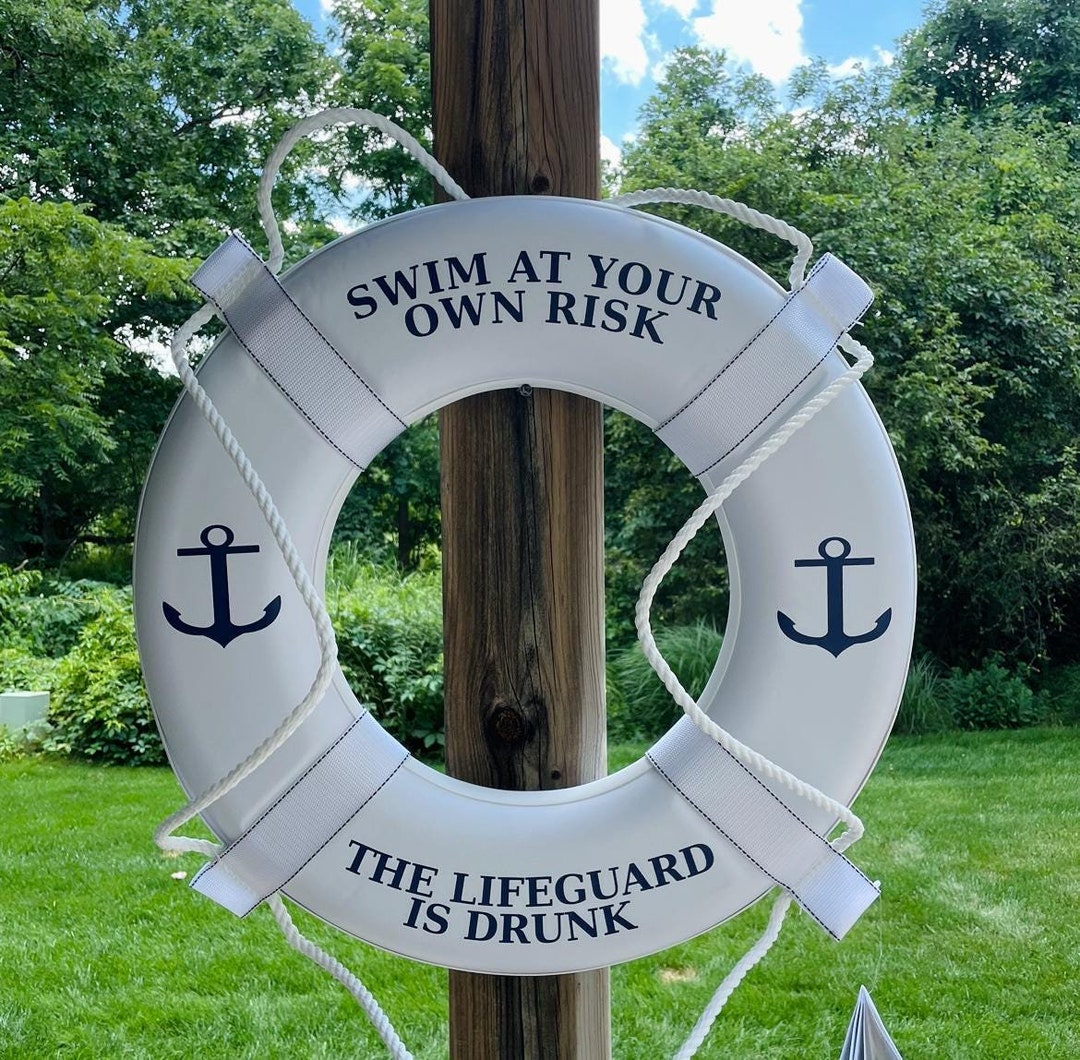 Swim at Your Own Risk - Custom Life Ring - USCG Life Ring | Boat ...