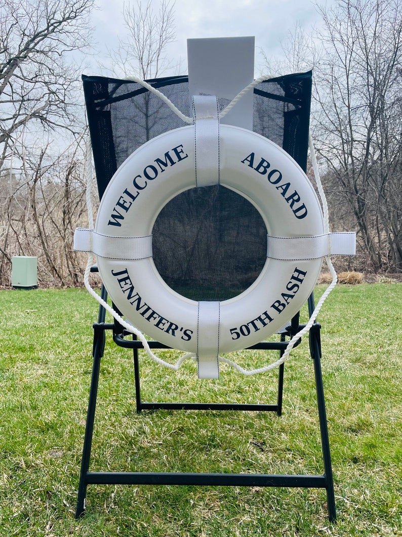 Decorative Life Ring Welcome Aboard - Decorative 4 Sided | Custom Pool ...