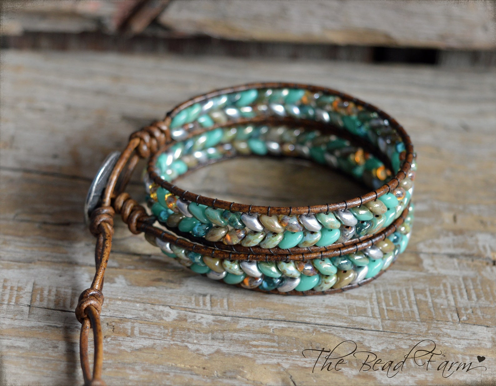 Wrap Bracelet Beaded Leather Bracelet Beaded Wrap Bracelet - Etsy