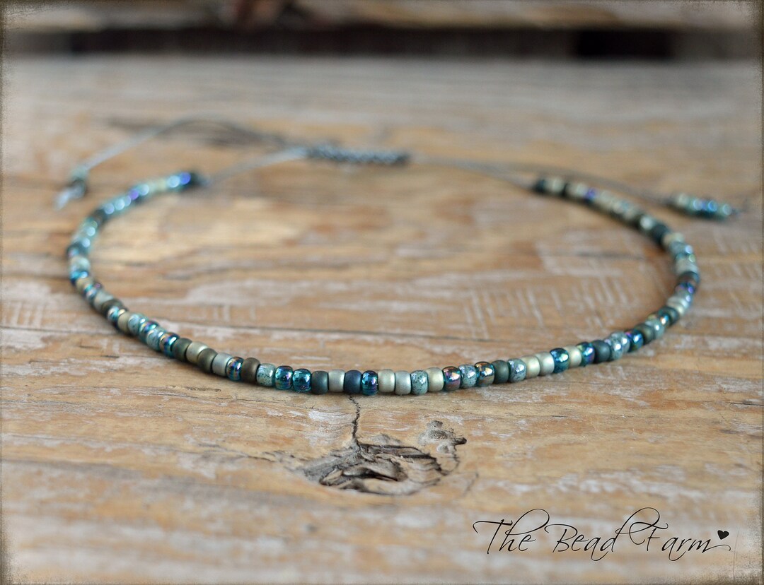 Handmade String Bracelet or Anklet - Dainty Yoga Style Seed Bead ...