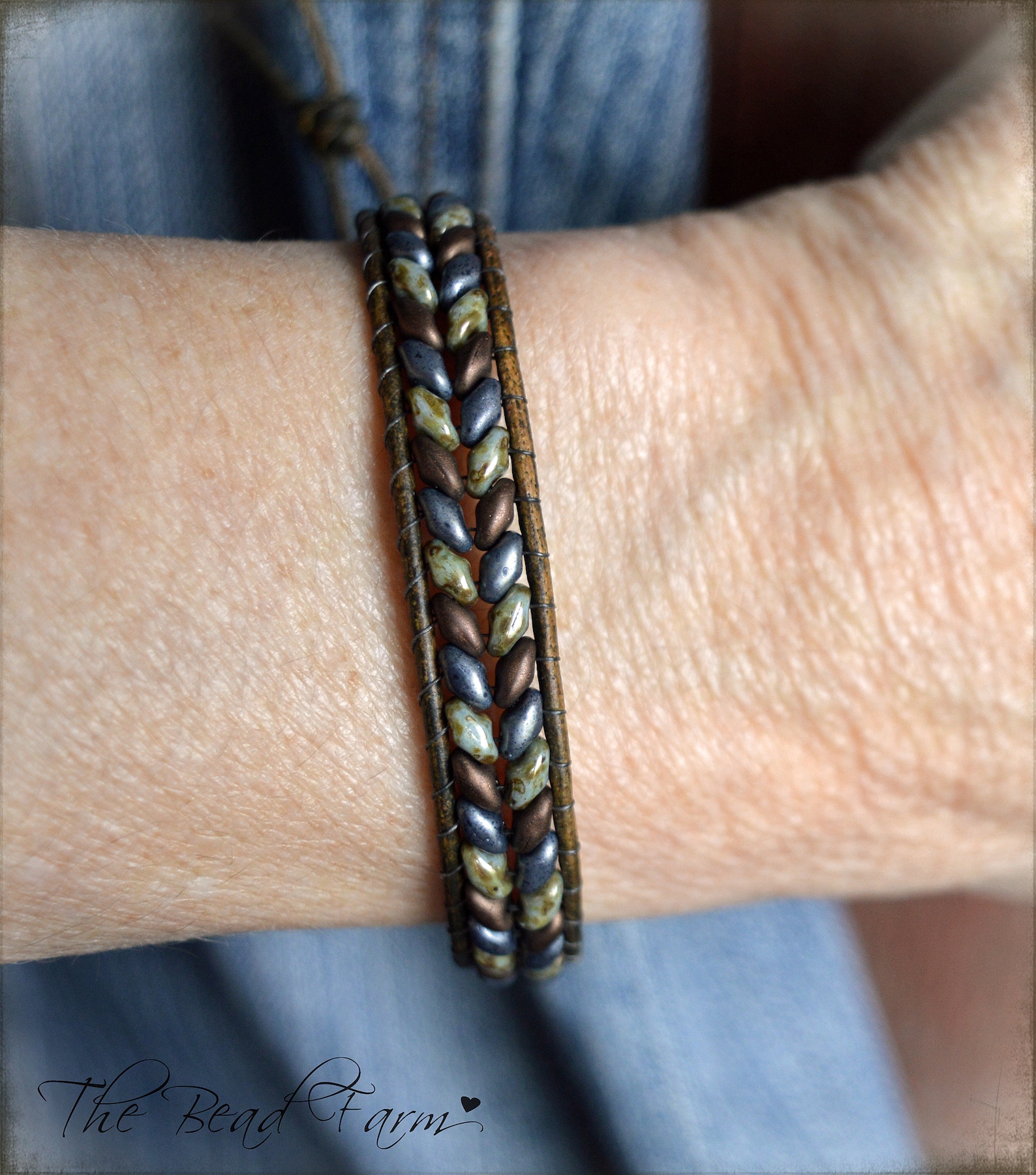 Handmade Boho Style Women's Leather and Bead Bracelet - Etsy