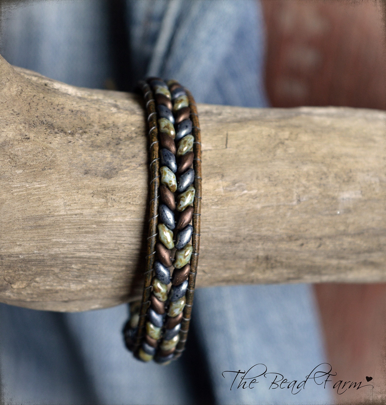 Handmade Boho Style Women's Leather and Bead Bracelet - Etsy