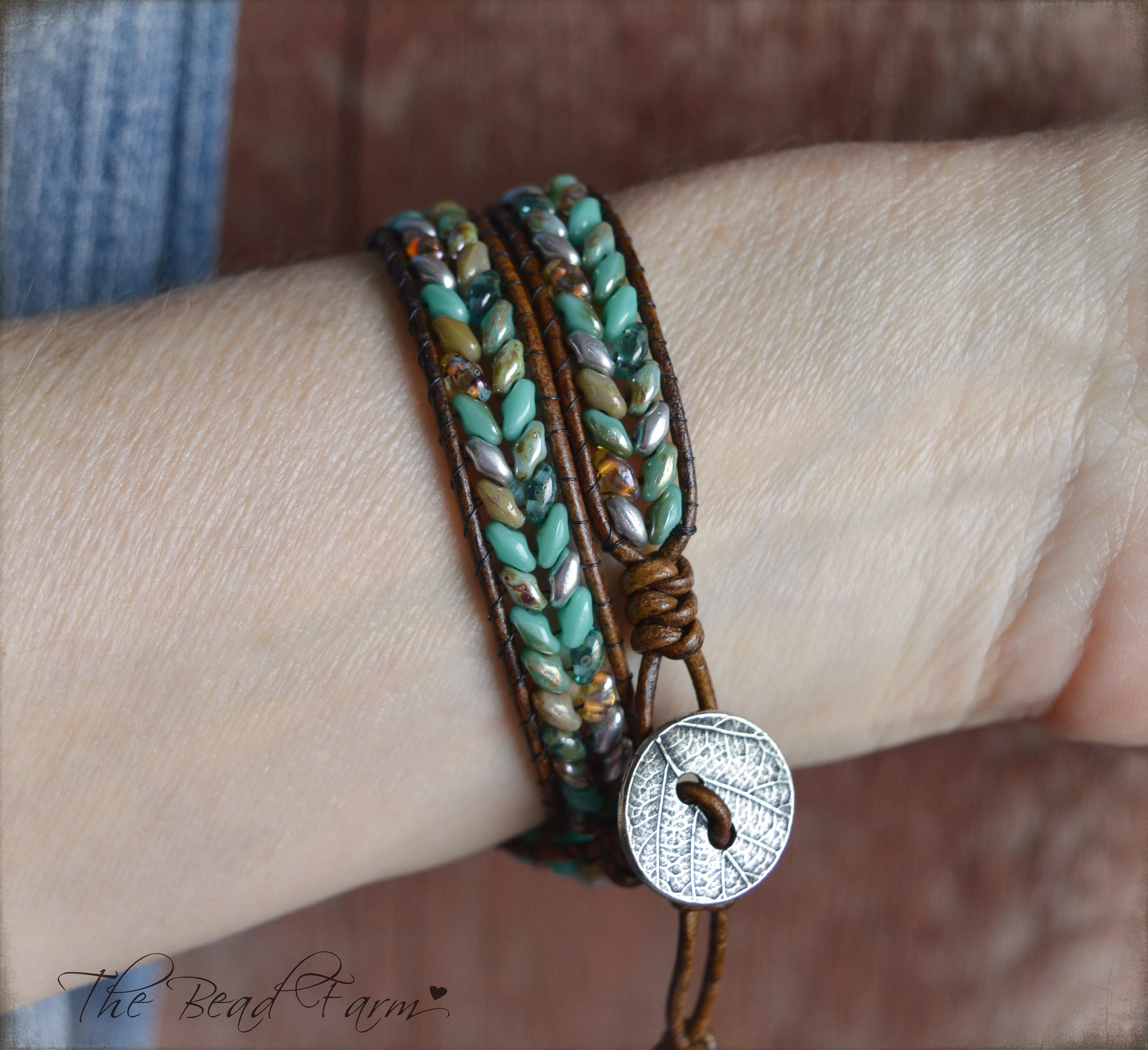 Wrap Bracelet Beaded Leather Bracelet Beaded Wrap Bracelet | Etsy