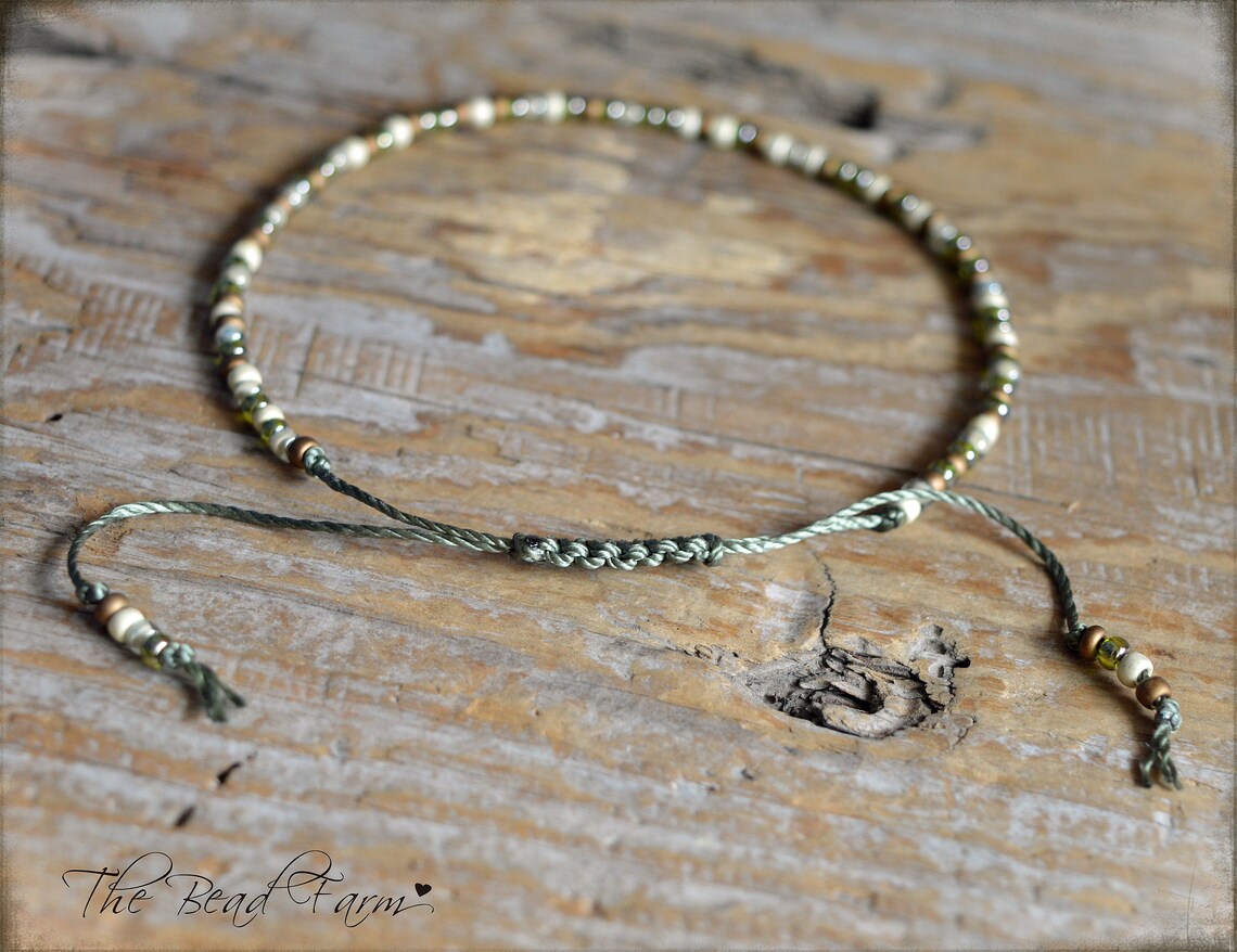 Skinny Anklet. Dainty String Anklet Anklet Adjustable Boho | Etsy