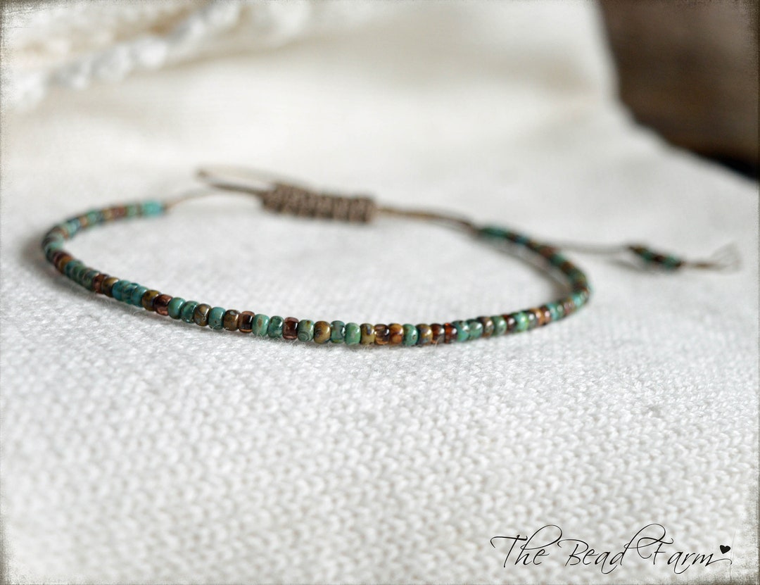 Handmade String Bracelet or Anklet - Dainty Yoga Style Seed Bead ...