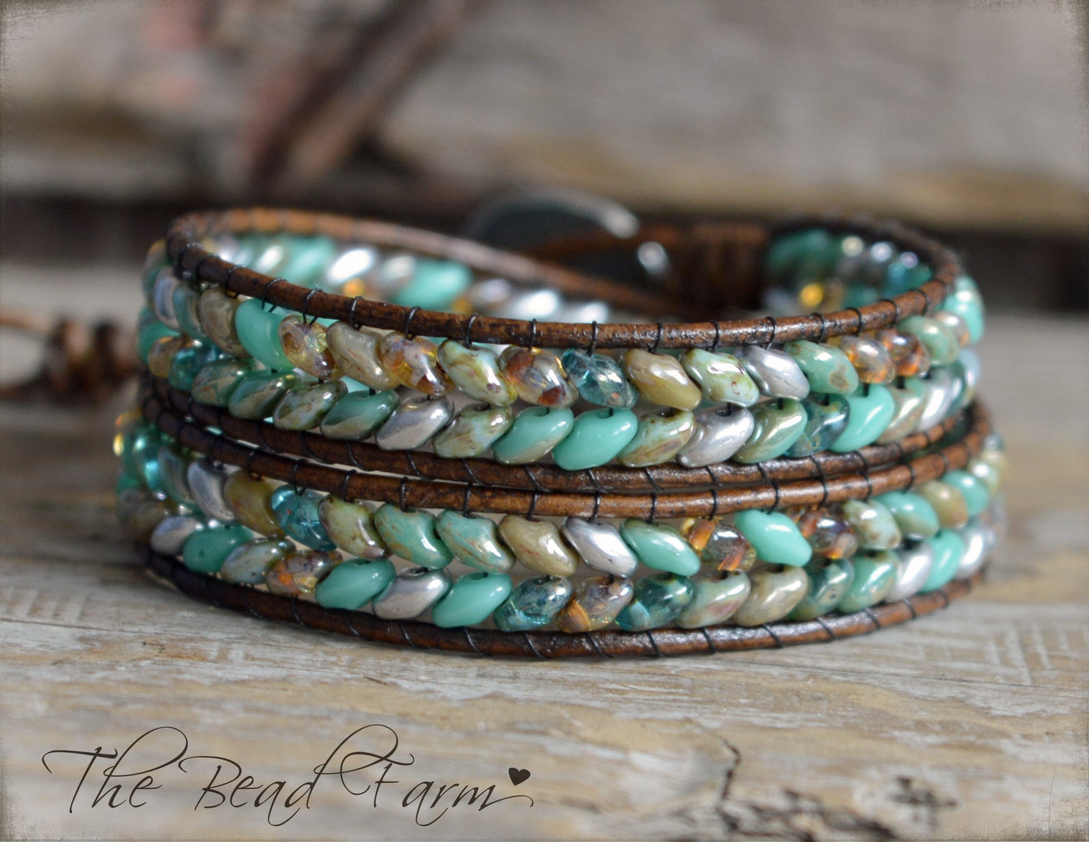 Wrap Bracelet Beaded Leather Bracelet Beaded Wrap Bracelet | Etsy