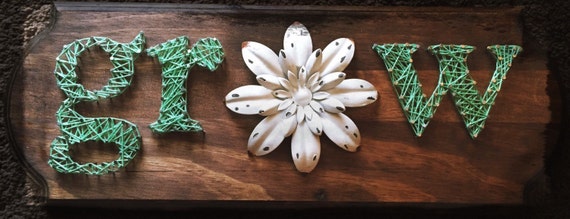 Items similar to grow wooden sign - Custom String Art - nursery decor ...