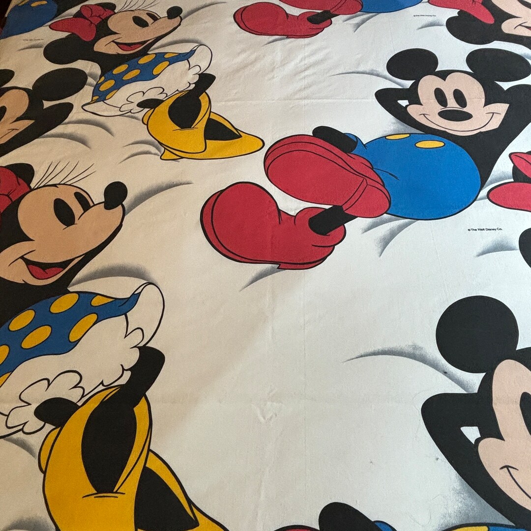 Vintage Mickey Mouse and Minnie Mouse Twin Size Flat Sheets - Etsy