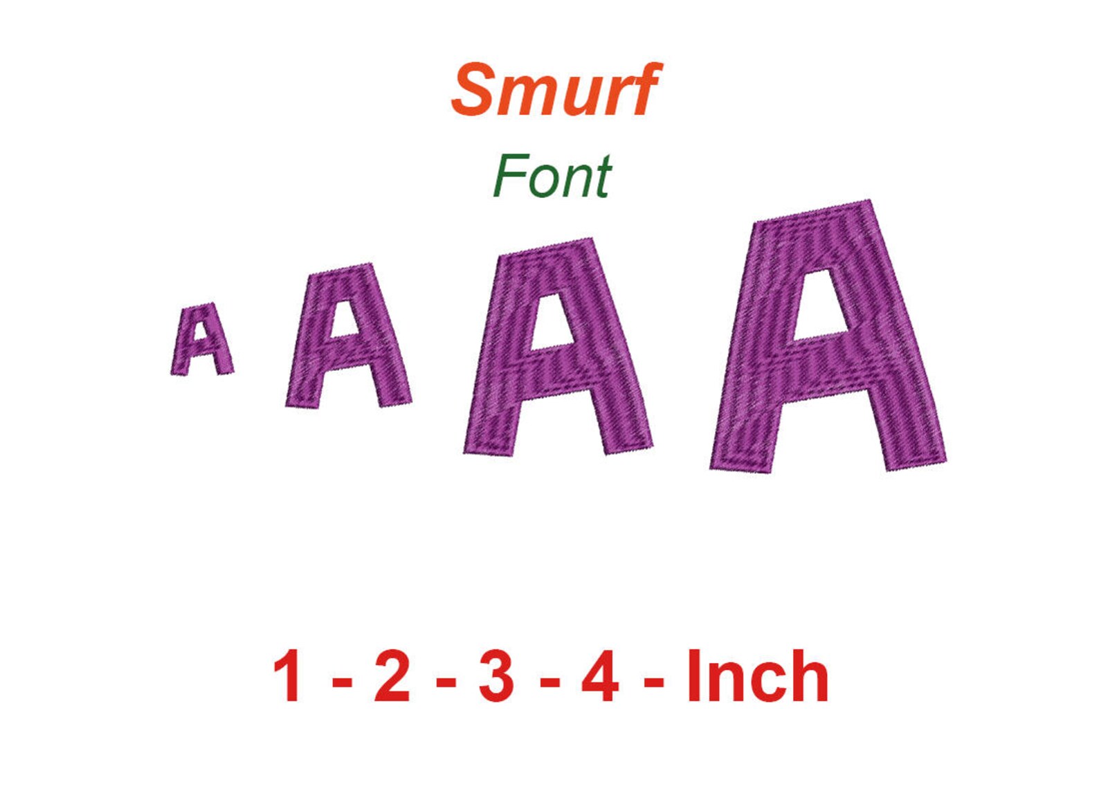 Smurf Embroidery Font 8 Size - Etsy