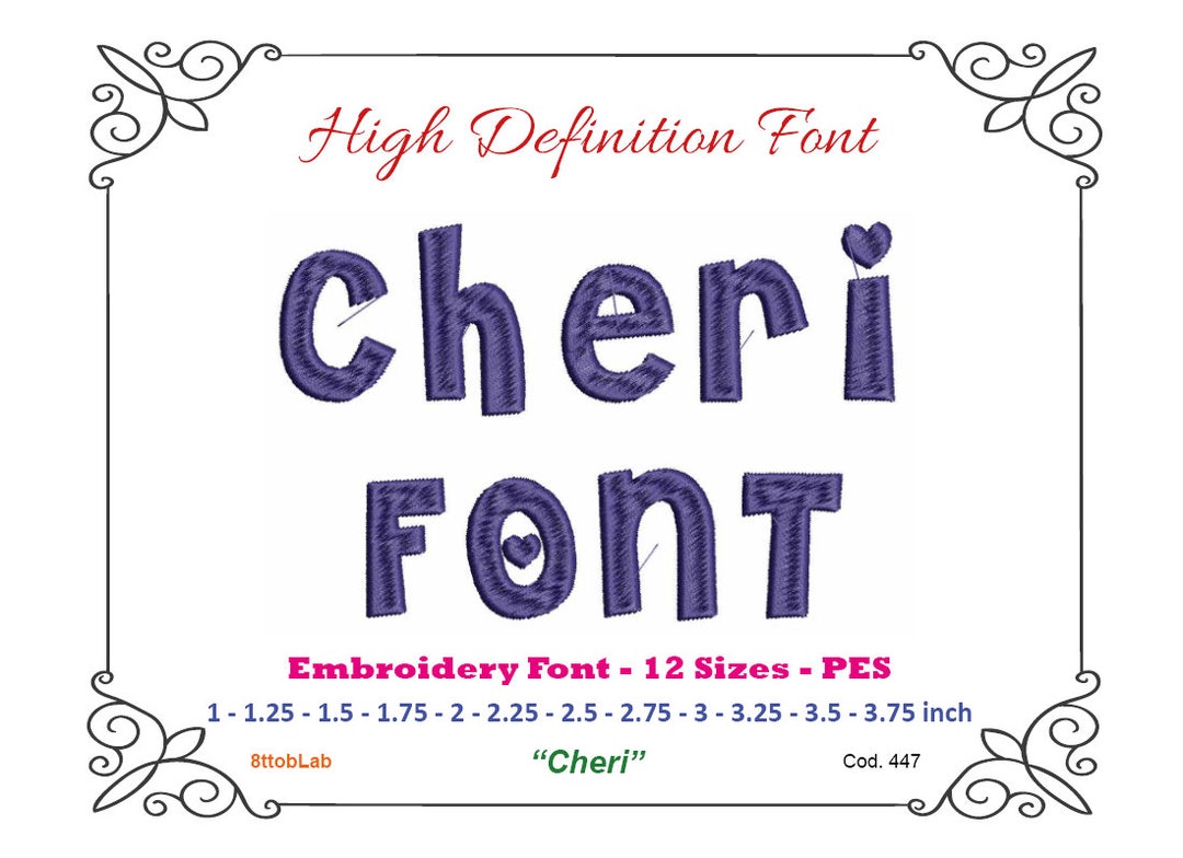 Cheri Font Embroidery Font - Etsy