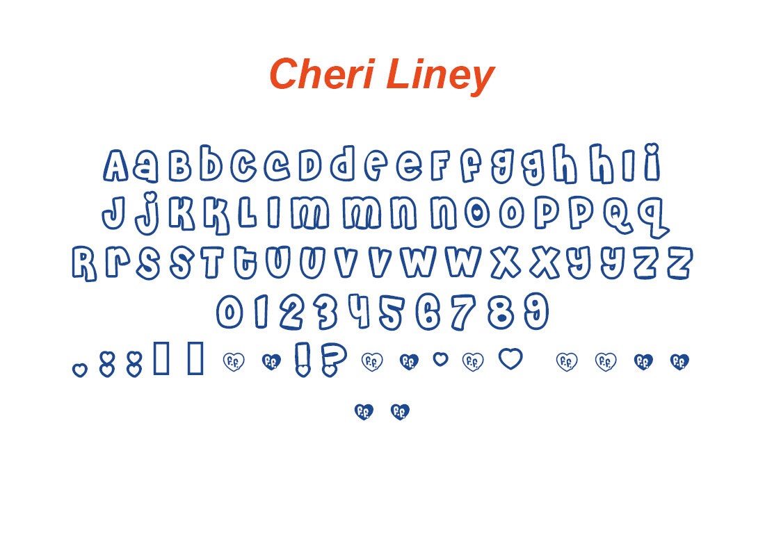 Embroidery Font Cheri Liney 8 Size - Etsy