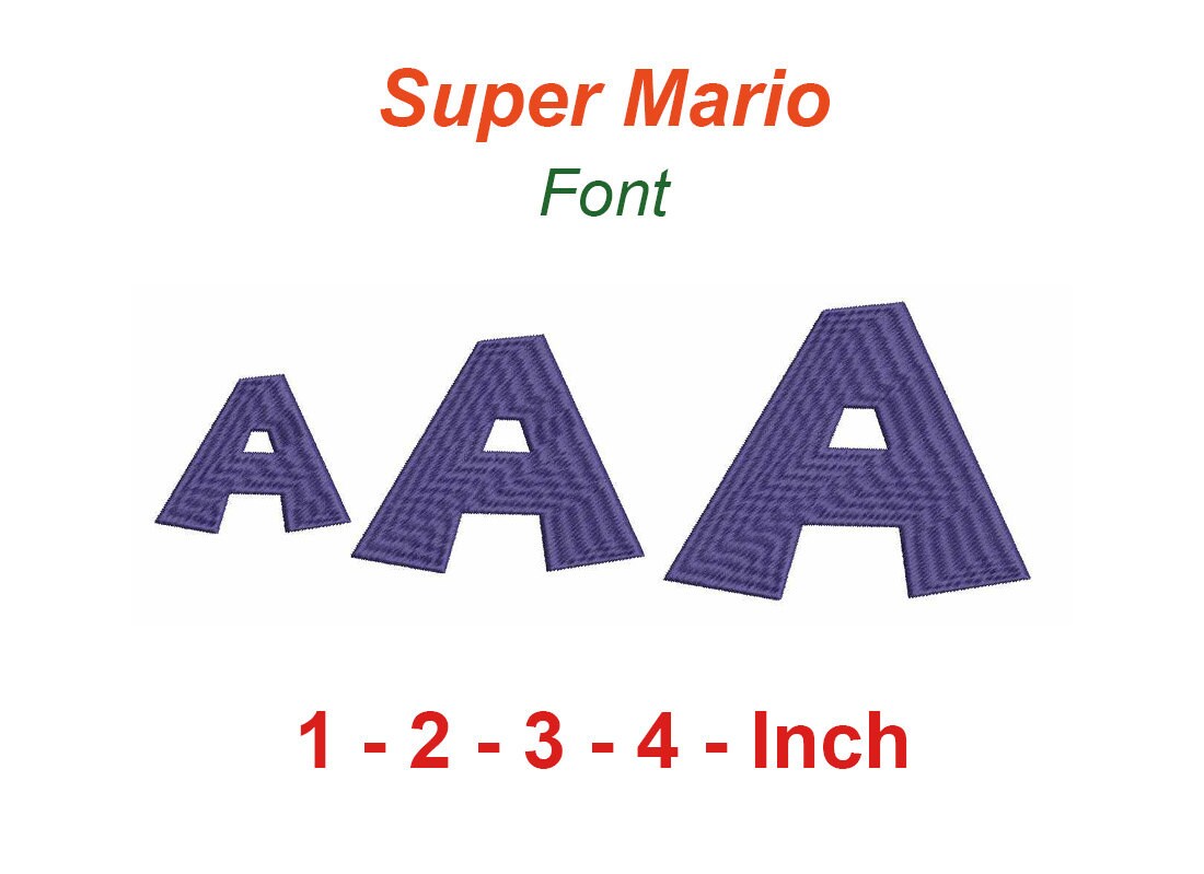 Embroidery Font Super Mario 8 Size - Etsy