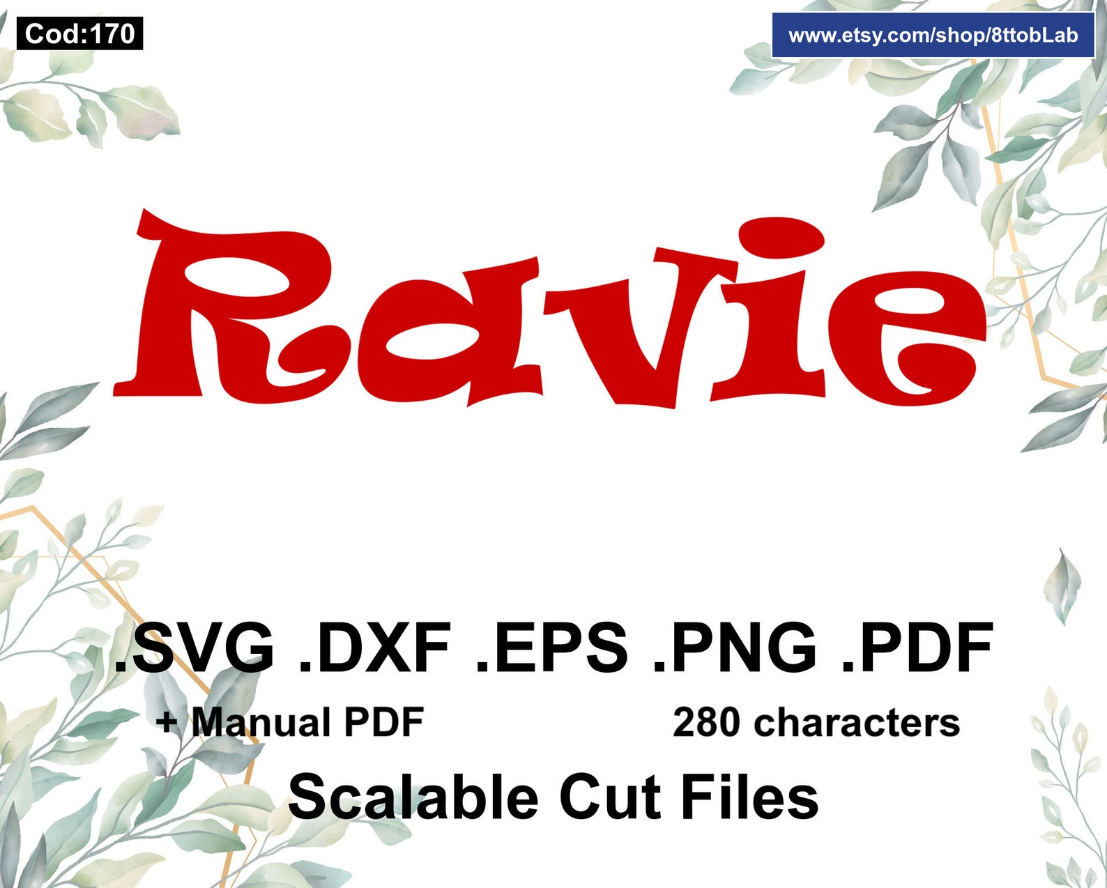 Ravie Svg Fonts Alphabet Eps Dxf Png - Etsy