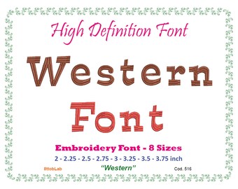 Western Machine Embroidery Font Monogram Alphabet, Western Embroidery ...