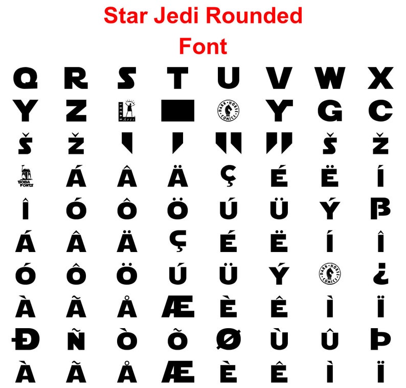 Star Jedi Svg Font Alphabet Eps Png Studio3 | Etsy
