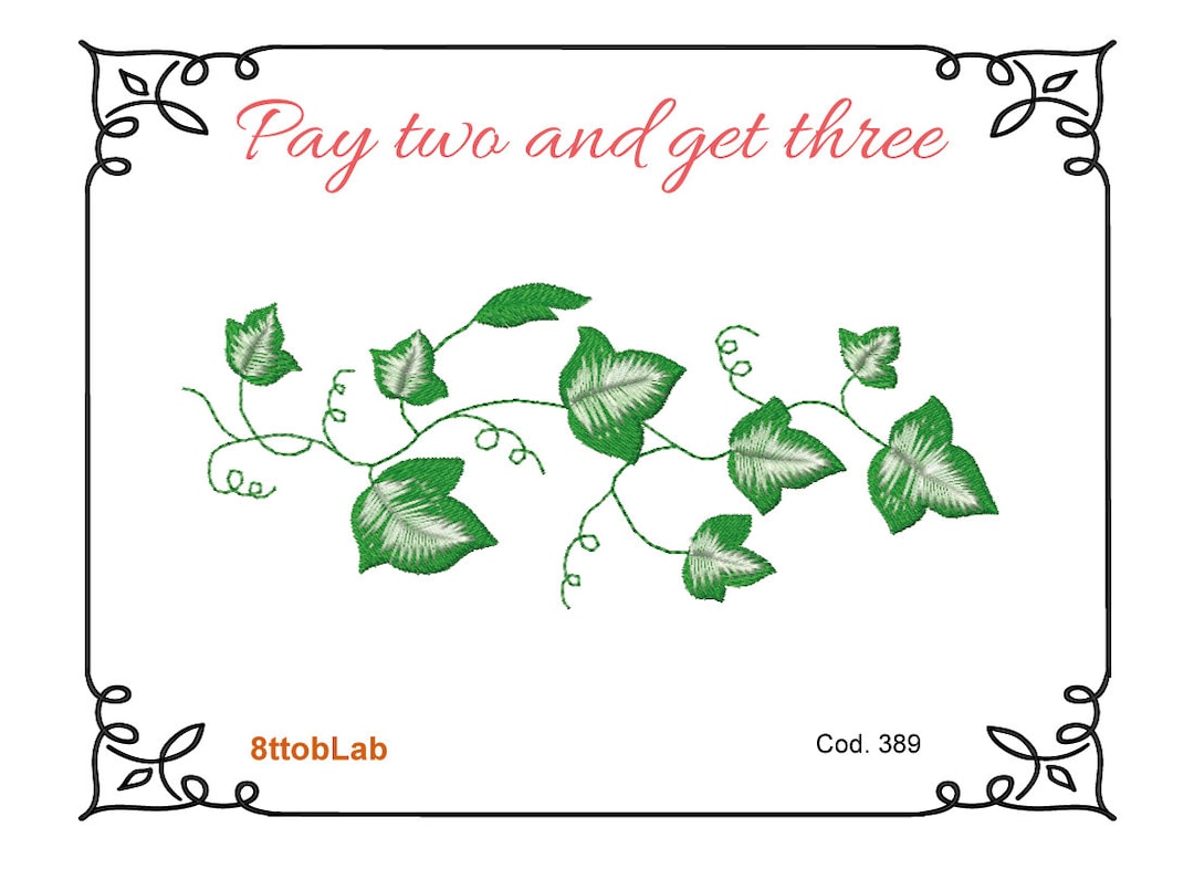 Embroidery Design Ivy - Etsy