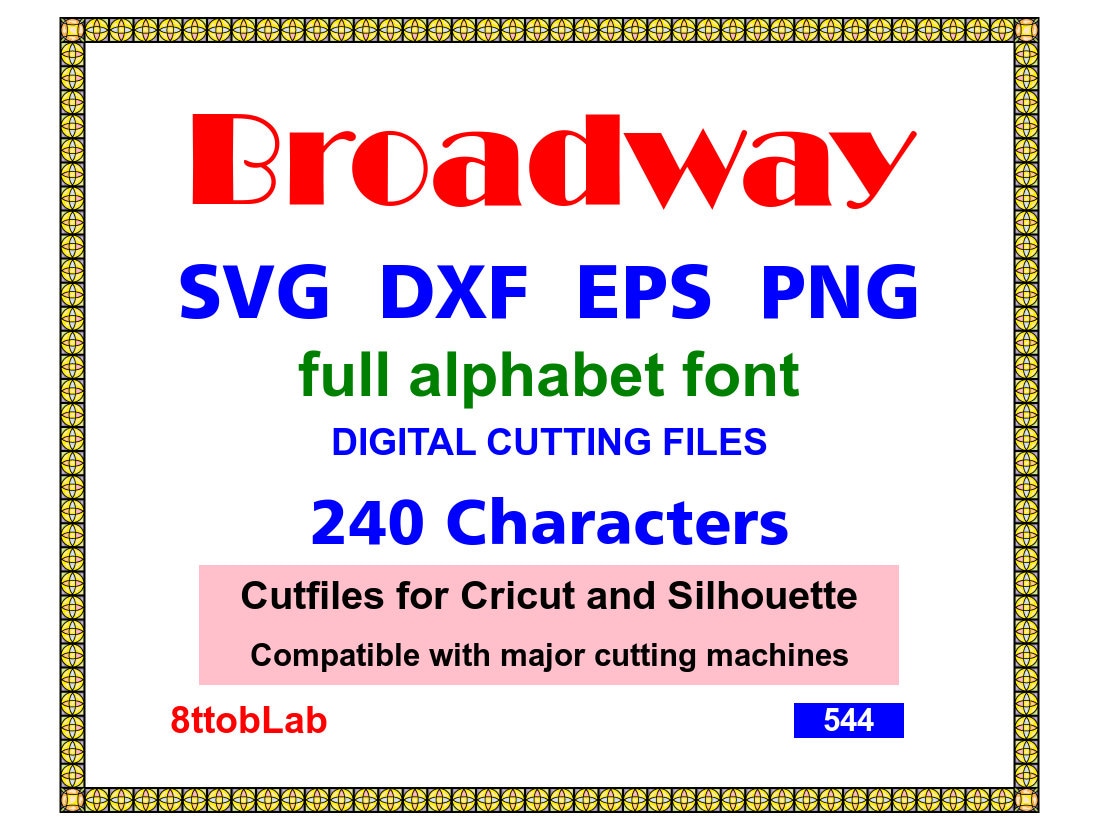 Broadway Svg Fonts Alphabet Eps Png Dxf Studio3 - Etsy