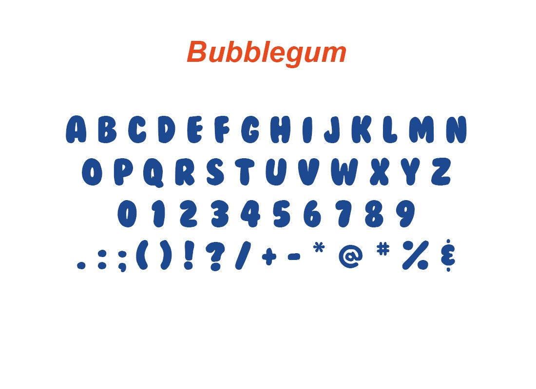 Embroidery Font Bubblegum 8 Size | Etsy