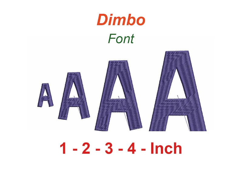 Embroidery Font Dimbo 8 Size - Etsy