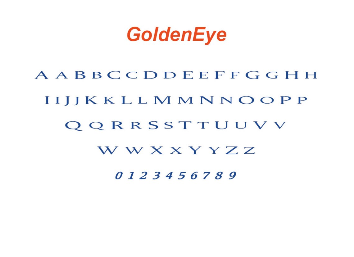 Goldeneye 007 Embroidery Font | Etsy