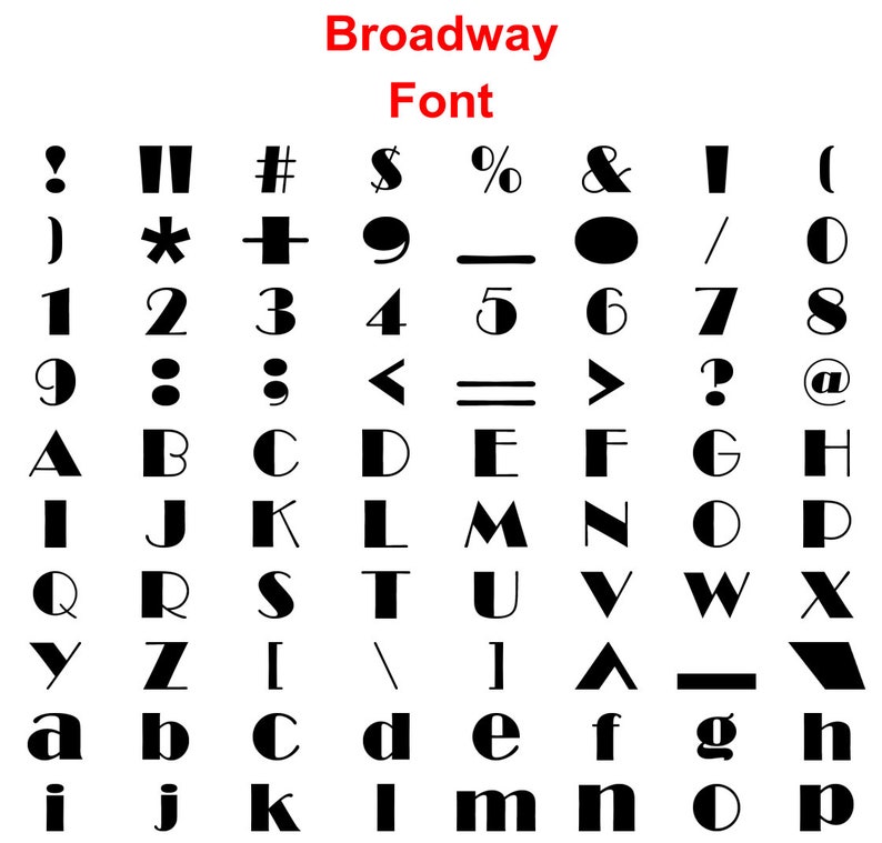 Broadway Svg Fonts Alphabet Eps Png Dxf Studio3 - Etsy
