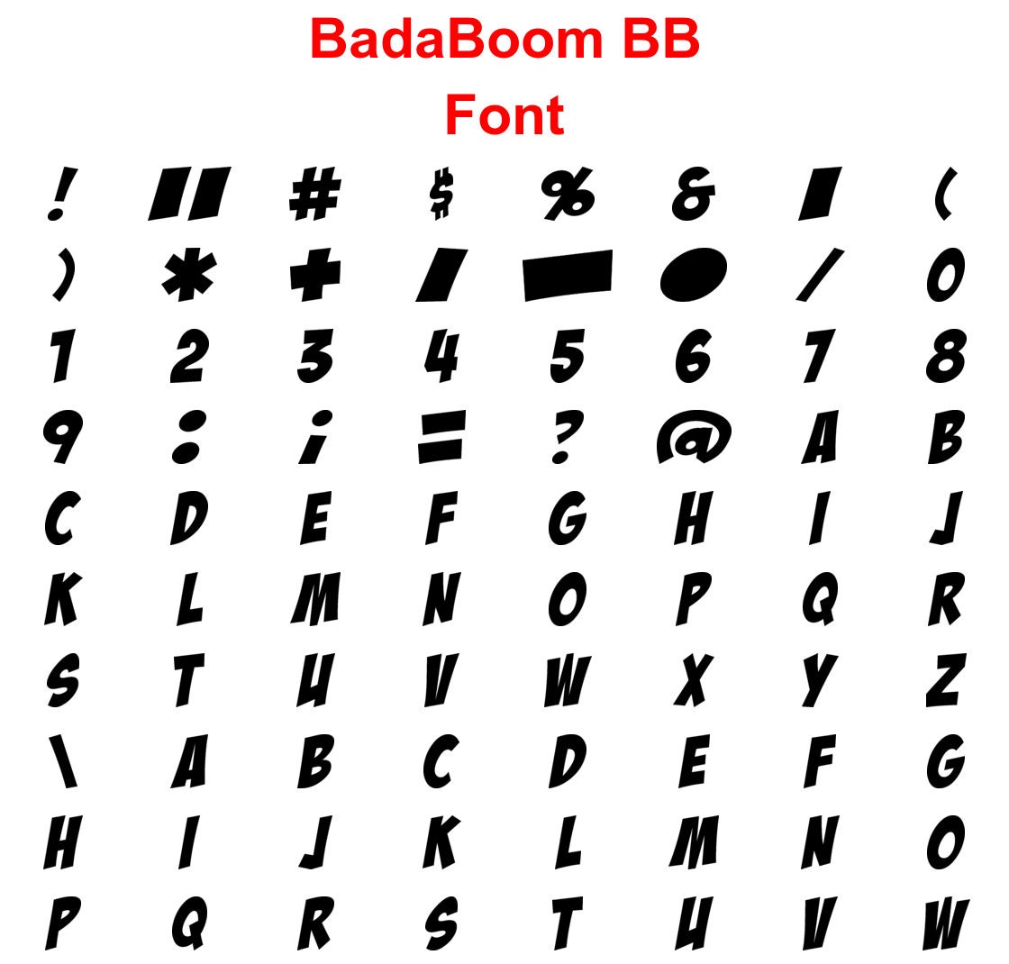 Badaboom Svg Font Files Eps Png Dxf - Etsy