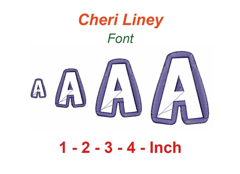 Embroidery Font Cheri Liney 8 Size - Etsy