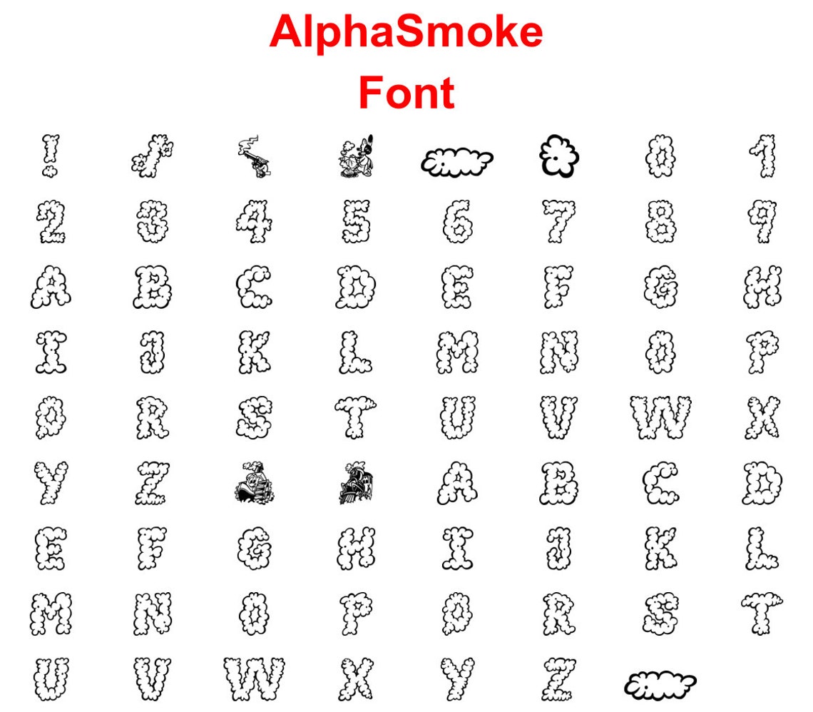 Alpha Smoke Font Design Files Alphabet Svg Eps Png Studio3 - Etsy
