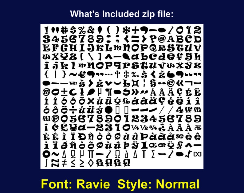 Ravie Svg Fonts Alphabet Eps Dxf Png - Etsy
