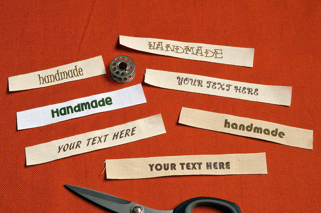 Custom Organic Cotton Fabric Ribbon Name tag labels | Etsy