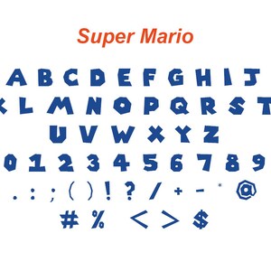 Embroidery Font Super Mario 8 Size - Etsy