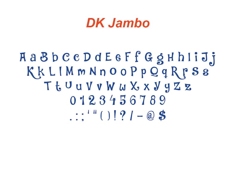Dk Jambo Embroidery Font 12 Size Pes - Etsy Denmark